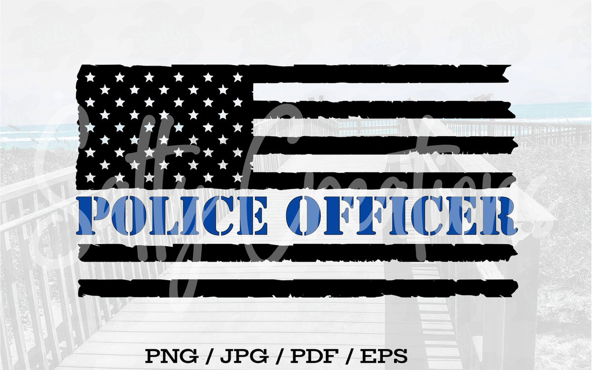 Police Officer Flag - Digital Download – Salty Creations LLC